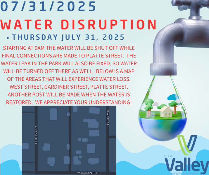 City of Valley - !!WATER HAS BEEN RESTORED!! 07/31/2025 WATER DISRUPTION